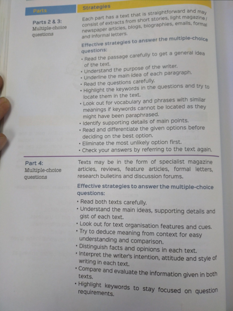 Reading Strategies (Muet) | PDF