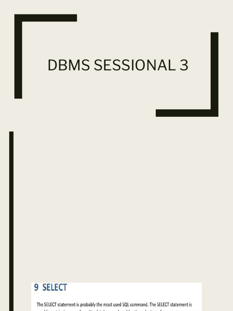 DB - Sessional - 3 (DML-Select, Update, Delete) | PDF