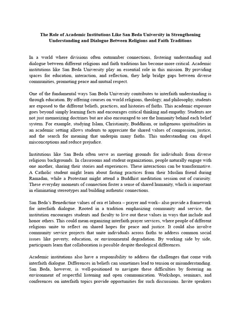 Theo Reflection Paper | PDF | Interfaith Dialogue | Faith