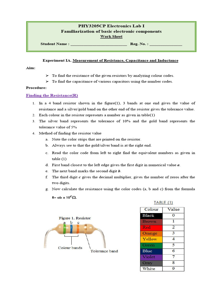 Familiarization of Instruments | PDF | Capacitor | Resistor