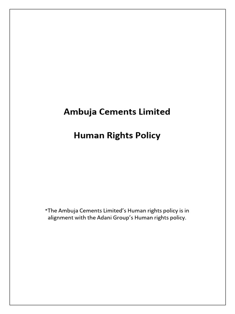 Ambuja Human Rights Policy Updated | PDF | Human Rights | Regulatory Compliance