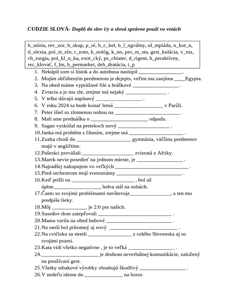 Cudzie Slová+pravopis | PDF