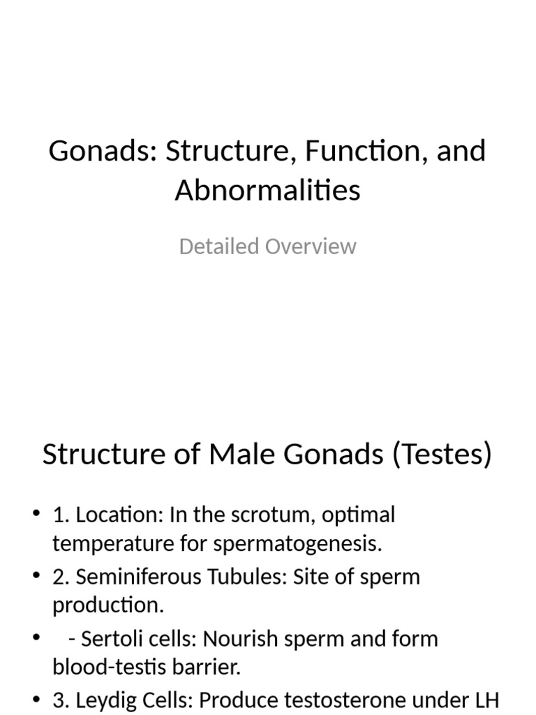 Gonads Structure Function Abnormalities | PDF