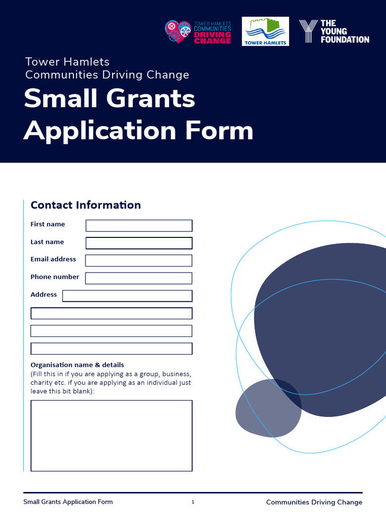 Small Grants Application Form Guide | PDF