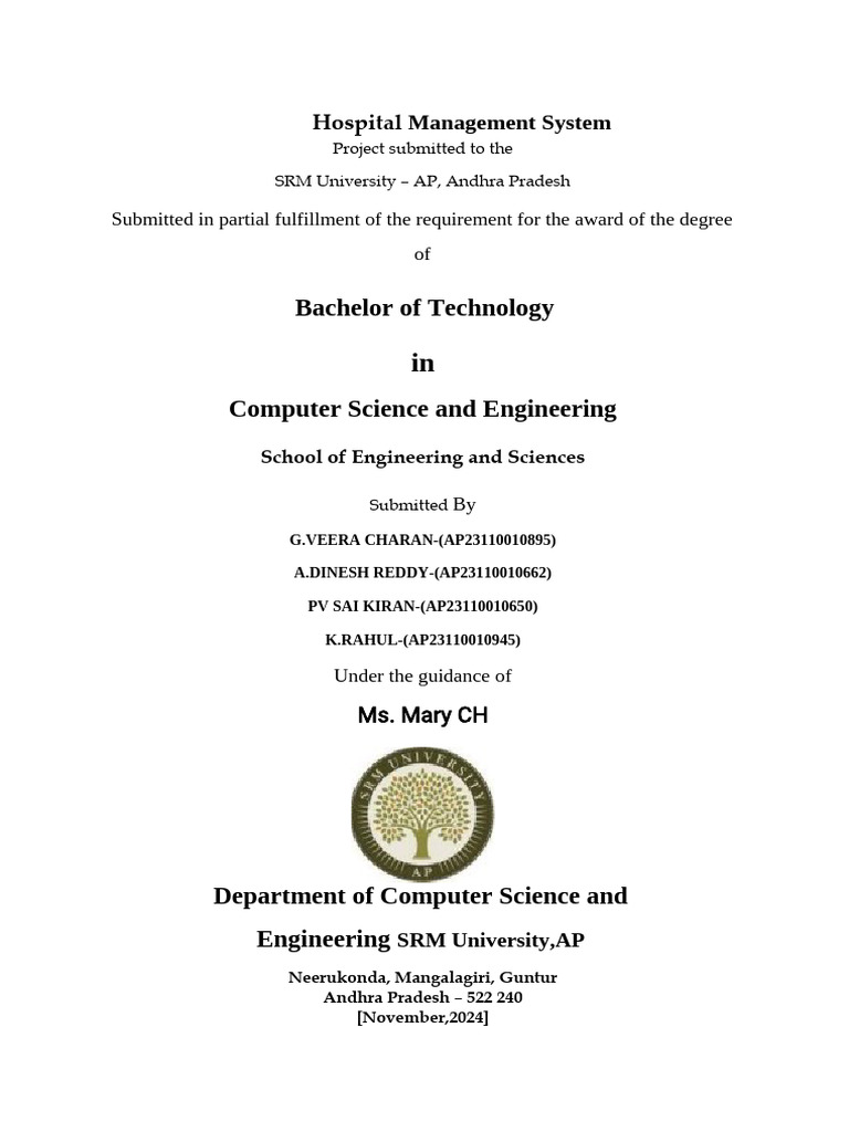 Hospital Management System - Report - 888,162 Updated | PDF | Object Oriented Programming ...