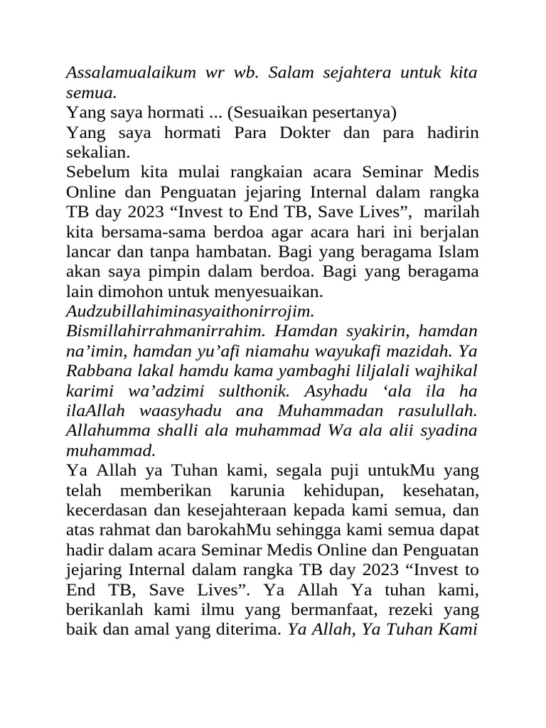 Doa Acara Besok | PDF