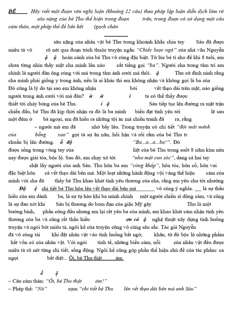 ĐOẠN VĂN MẪU CLN | PDF