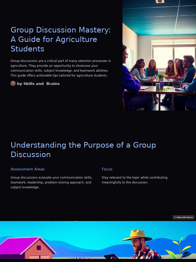 Mastering Group Discussions in Agriculture | PDF | Agriculture | Leadership