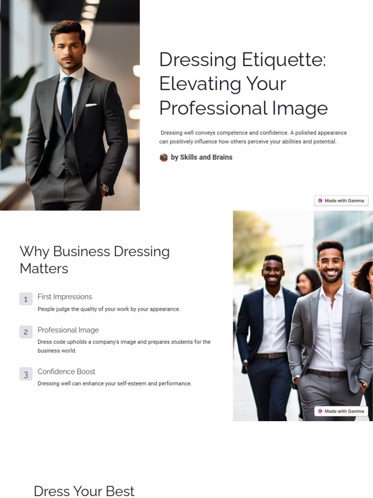 Dressing Etiquette Elevating Your Professional Image | PDF | Clothing ...