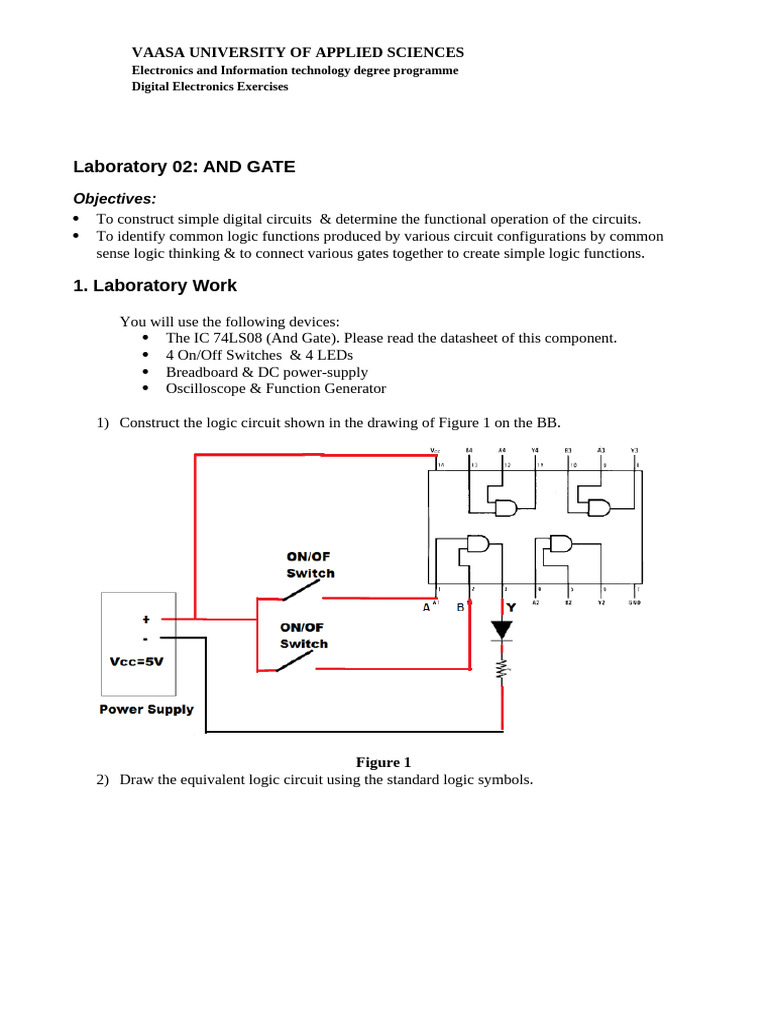 Hoang Bui - Lab2 - AND GATE | PDF | Logic Gate | Voltage