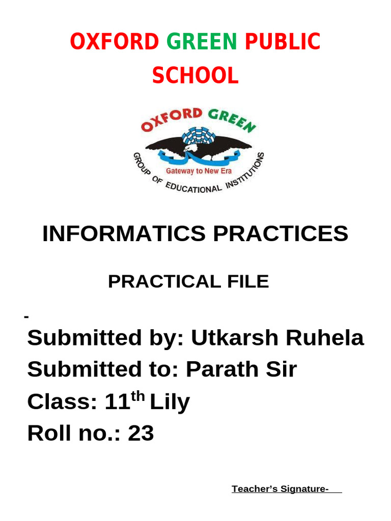 Class 11 IP Practical File | PDF