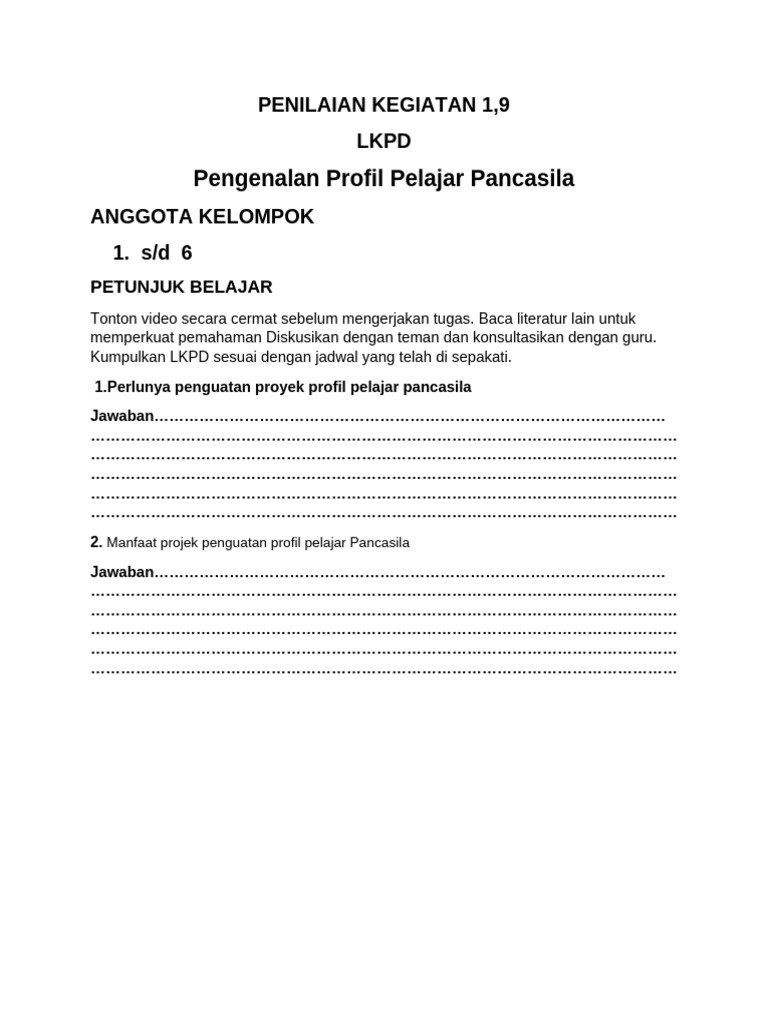 Penilaian, LKPD, Sikap, Re Kegiatan 1 | PDF