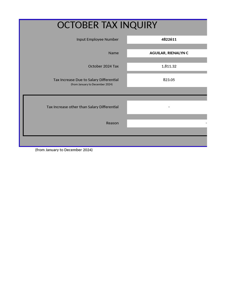 October Tax Inquiry | PDF