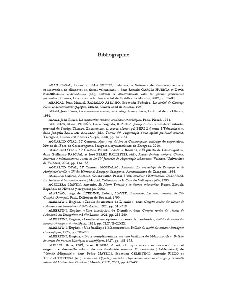 Bibliographie | PDF | Arqueología