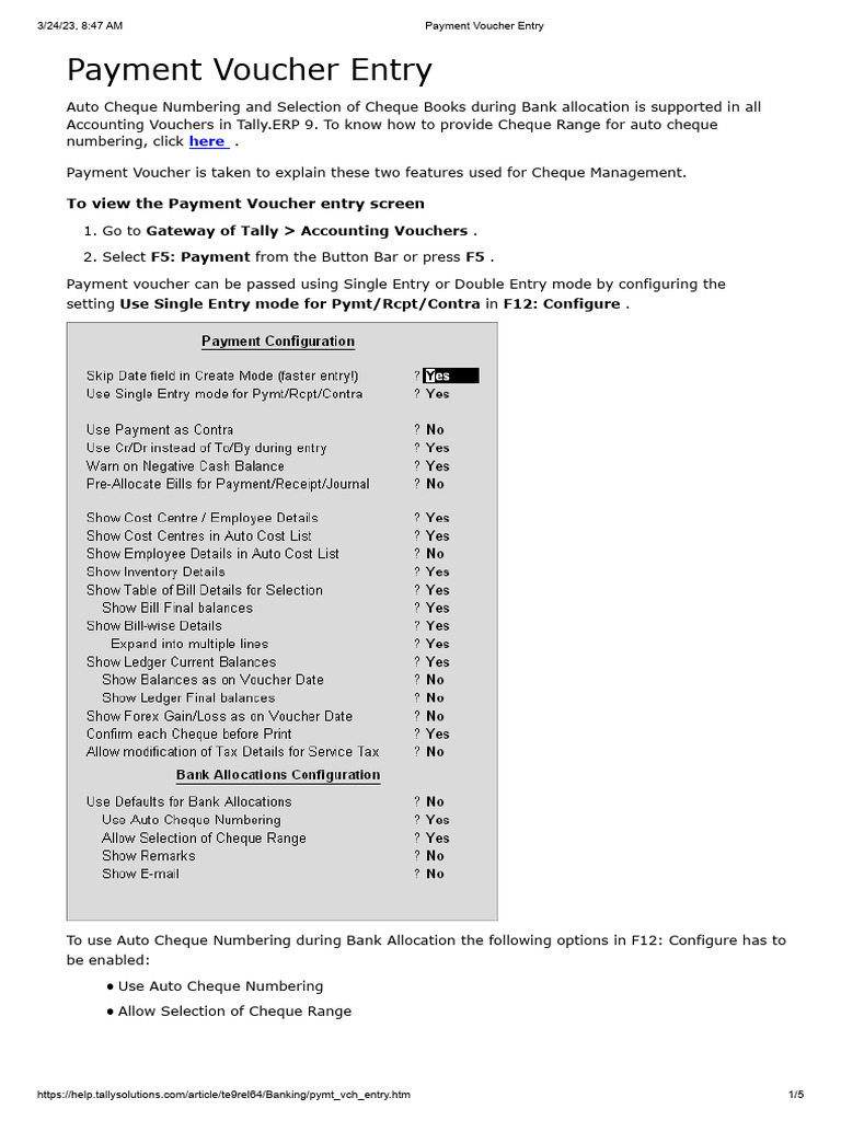 Payment Voucher Entry | PDF | Cheque | Payments
