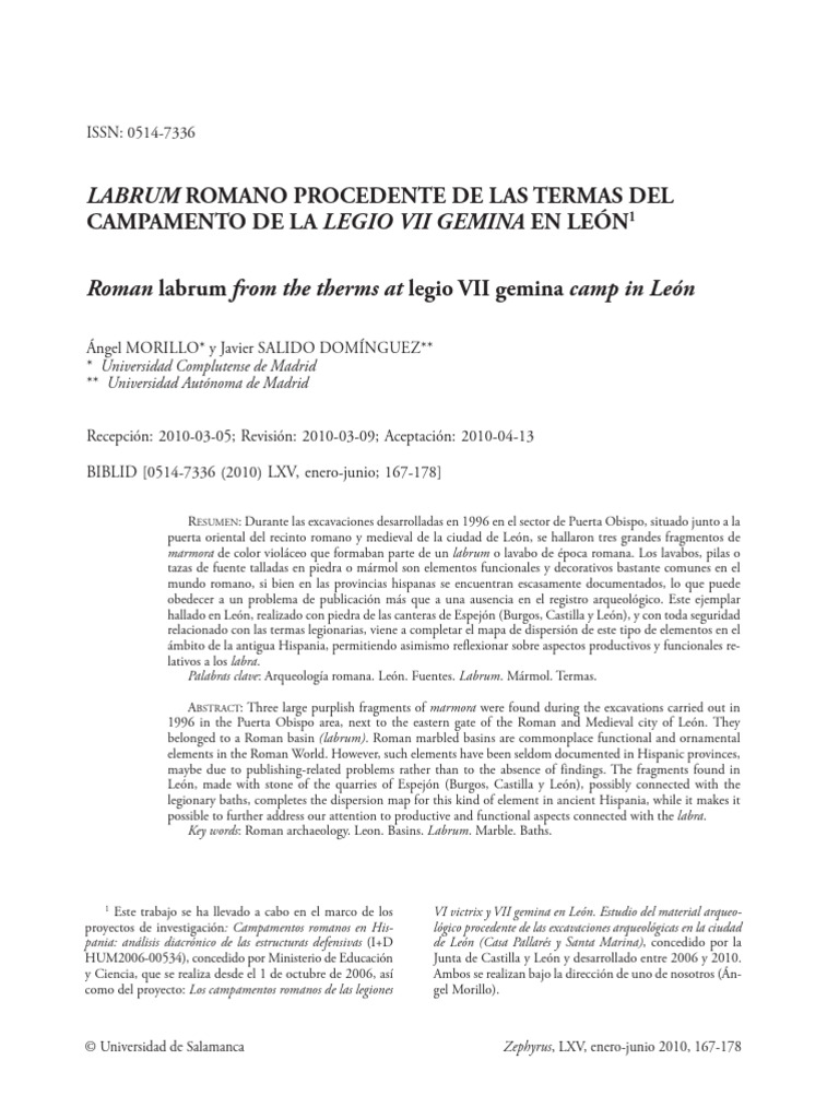 Labrum romano en León: hallazgos arqueológicos | PDF | Pompeya ...