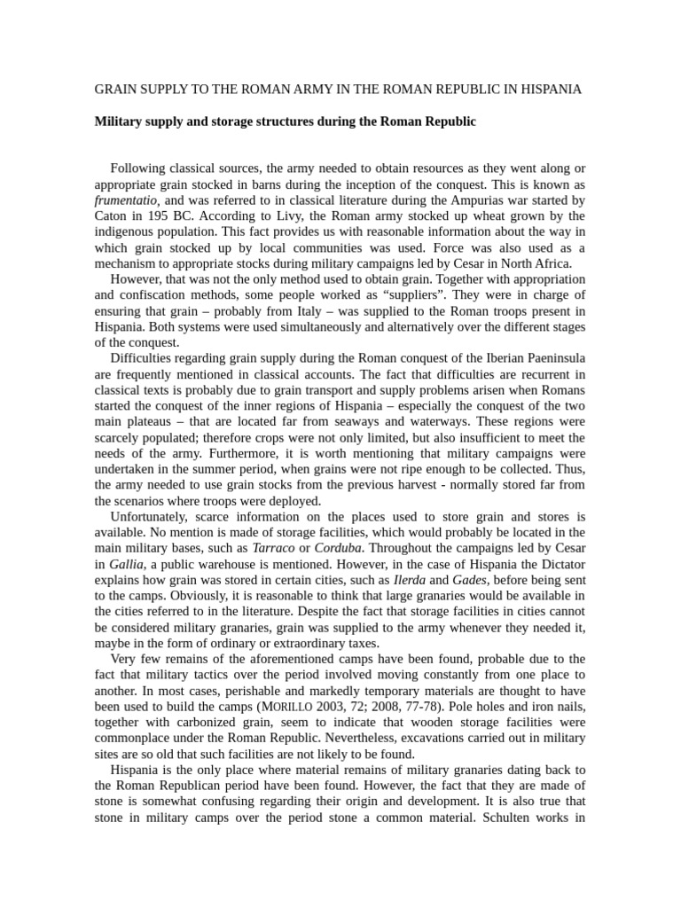 LIMES TRANSLATION-EN Horrea | PDF | Ancient Rome | Roman Republic