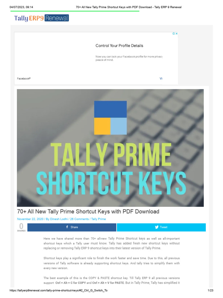 70+ All New Tally Prime | PDF | Keyboard Shortcut | Control Key