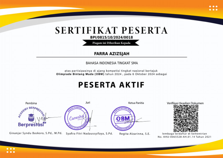 Bpi Certificate | PDF