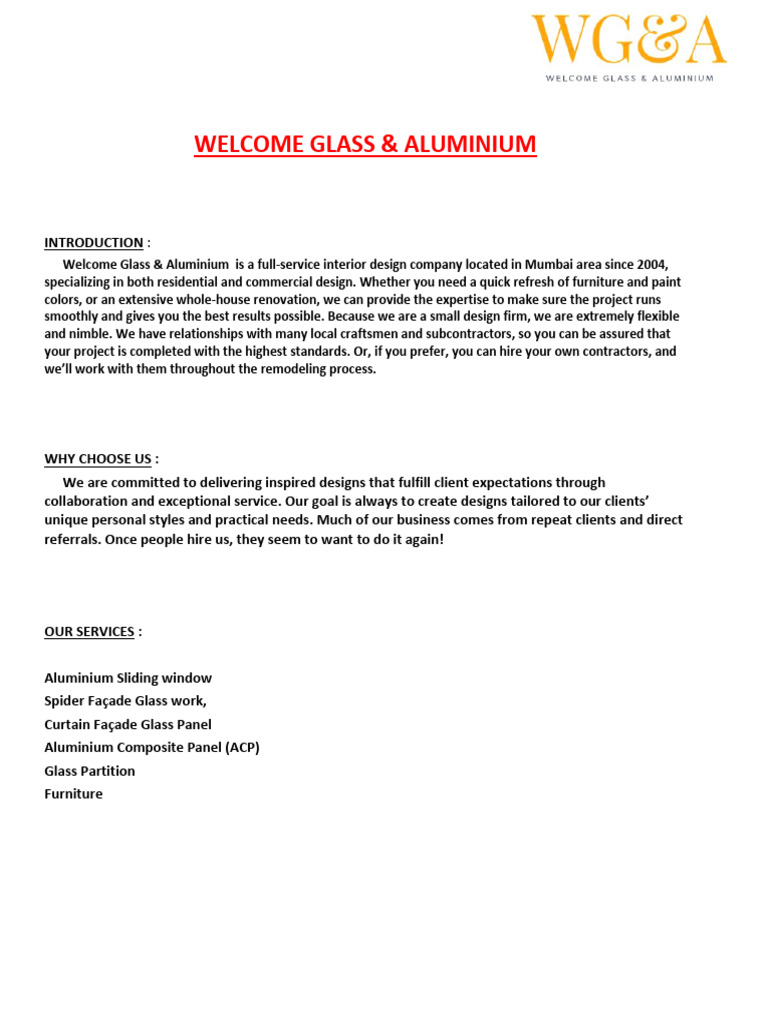 Welcome Company Profile | PDF | Wall | Furniture