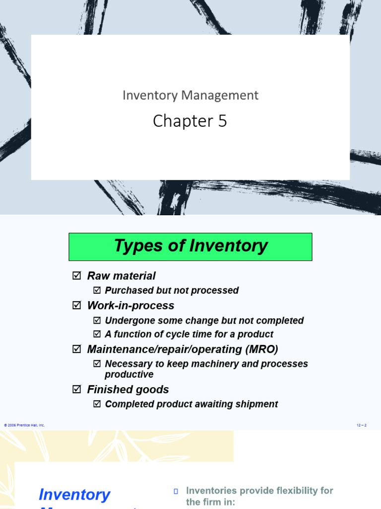 Chapter 5 Inventory Management | PDF | Inventory | Lean Manufacturing