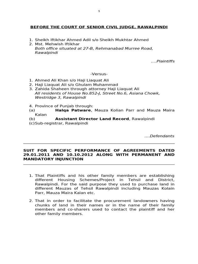 Synopsis Ahmed Ali Khan CS | PDF | Lawsuit | Affidavit