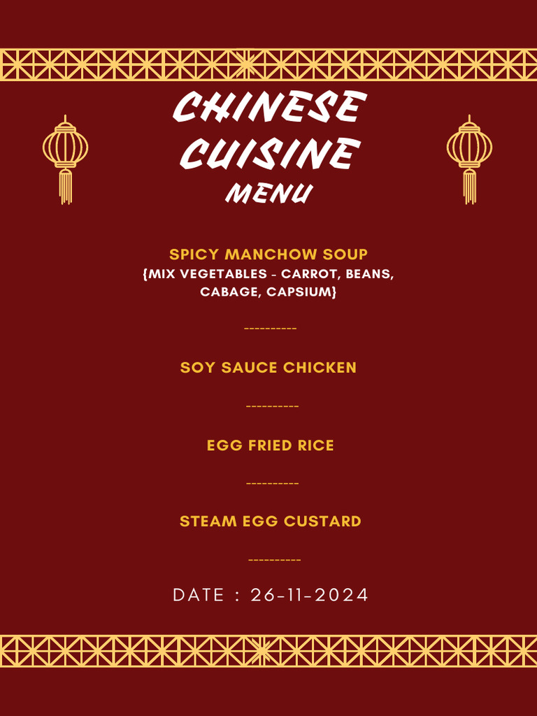 Red Orange Chinese Asian Food Take Out Menu | PDF