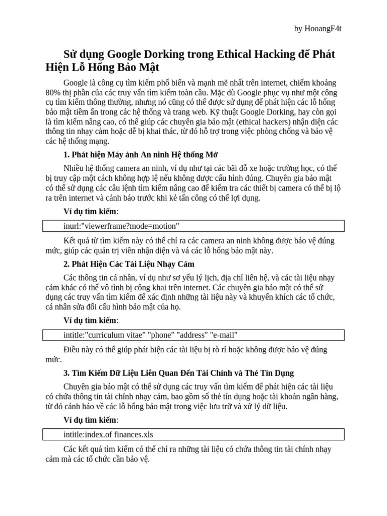 Google Hacking | PDF