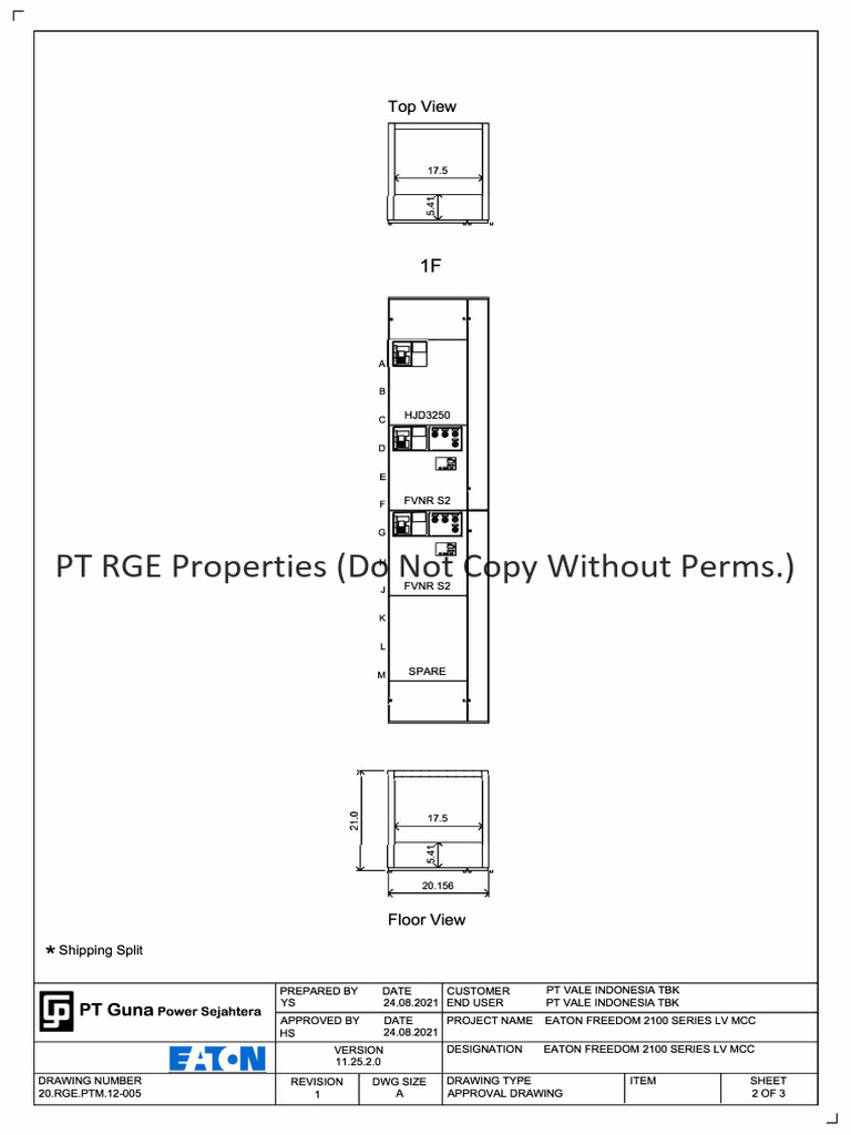Approval Drawing Eaton Freedom MCC - R1 | PDF
