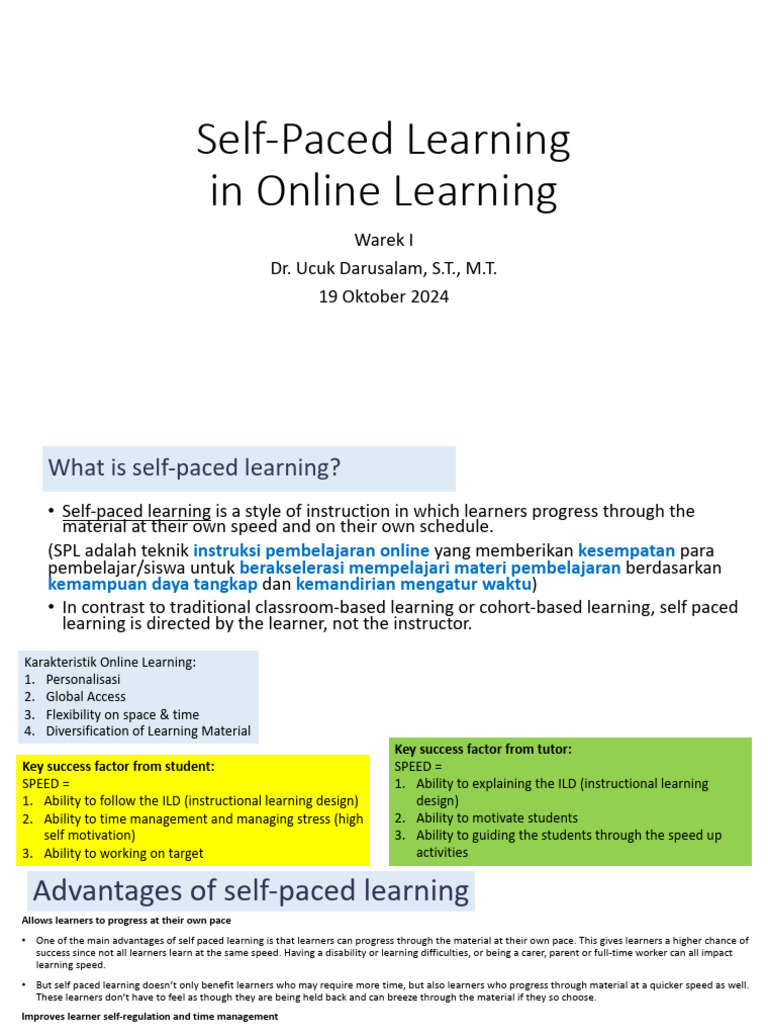 ICTL 1 Self Paced Learning | PDF | Learning | Behavioural Sciences