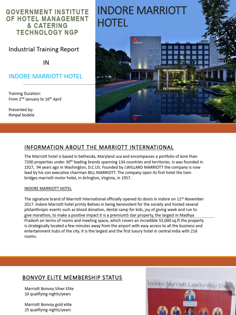 INDORE MARRIOTT Rimpal | PDF | Marriott International | Hospitality ...