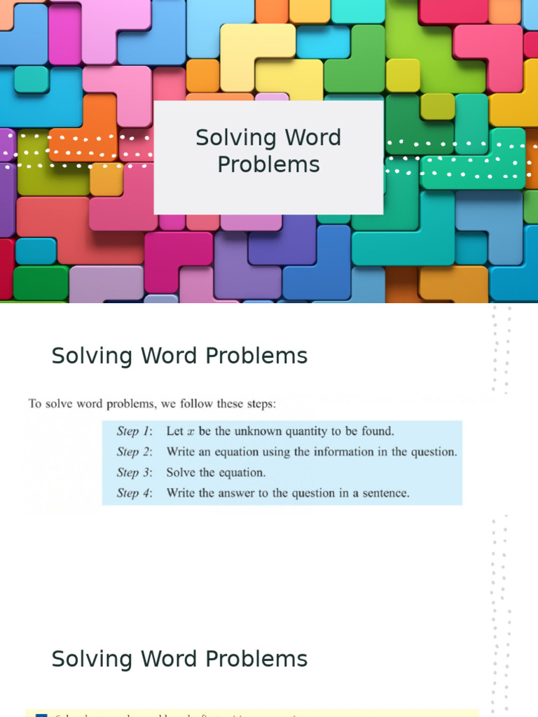 Solving Word Problems 101 | PDF
