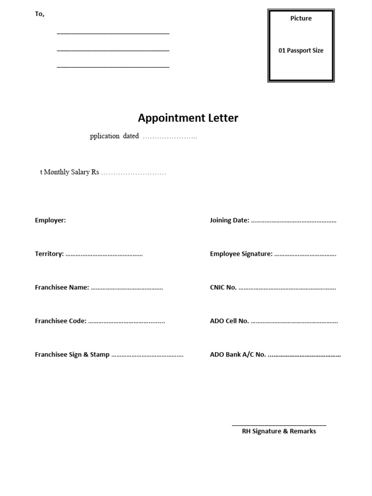 ADOs Appointment Letter | PDF