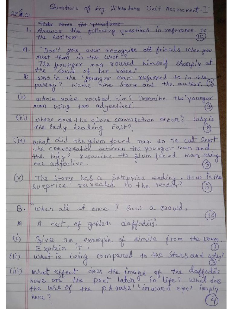 Eng. Literature Ut-1 | PDF