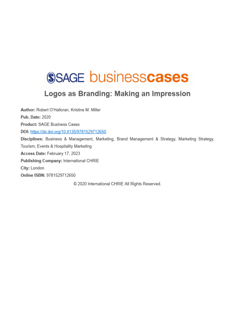 Logos As Branding Making An Impression | PDF | Brand | Logos