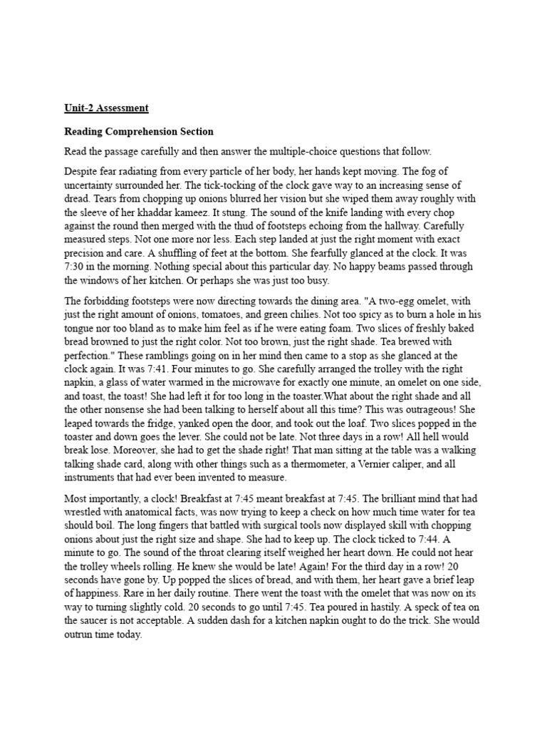 Unit-2 Assessment Reading Passage | PDF