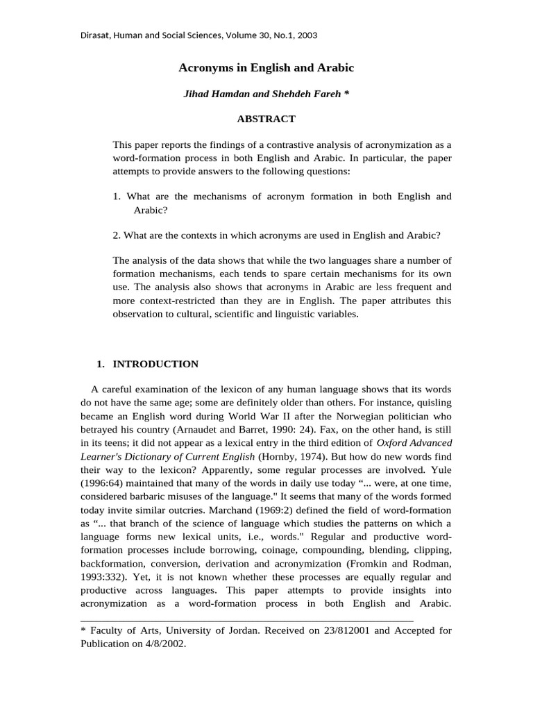Acronyms in English and Arabic Edited FF | PDF | Acronym | Arabic
