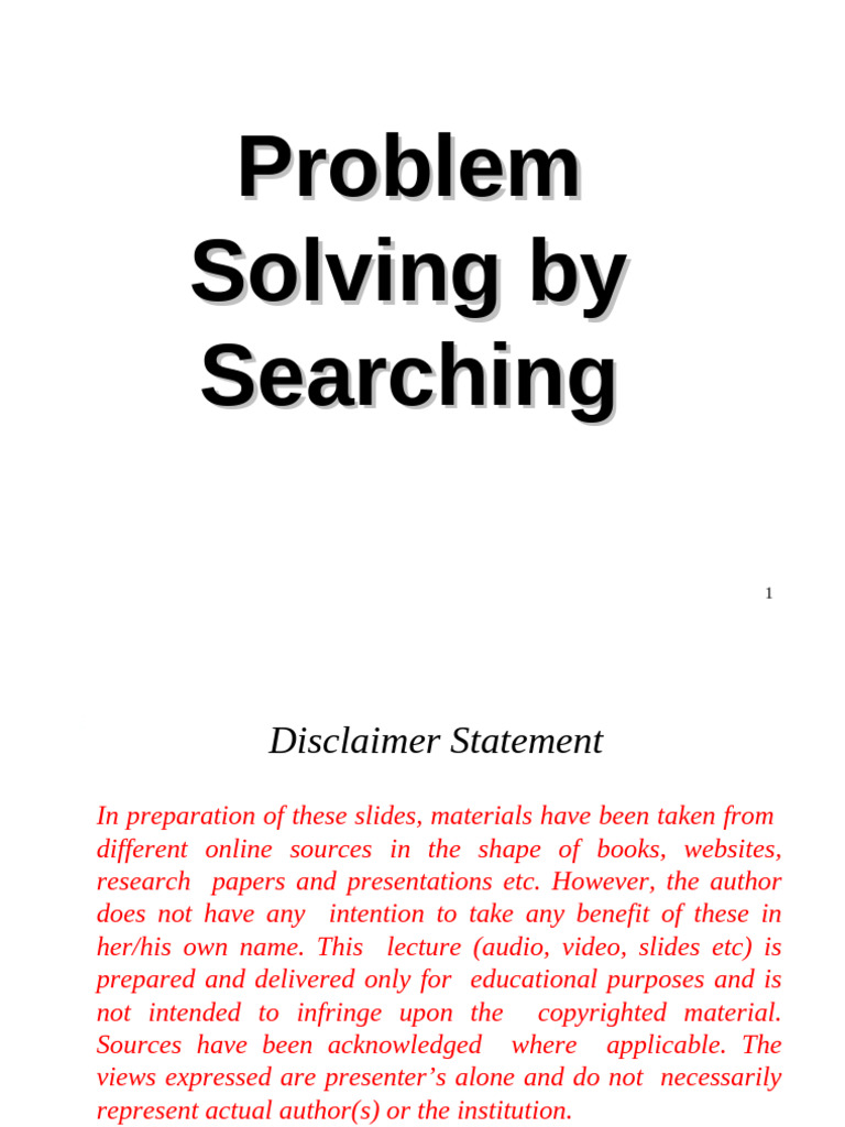 Problem Solving by Searhing | PDF | First Order Logic | Vertex (Graph Theory)