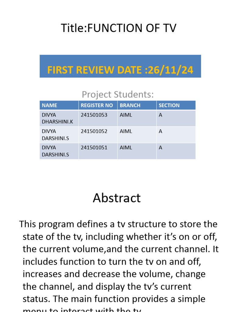 Function of TV Team No 10 | PDF | Power Supply | Remote Control