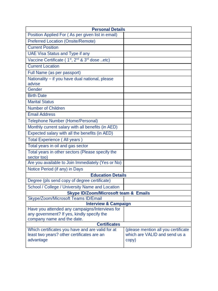Required Details 2024 | PDF