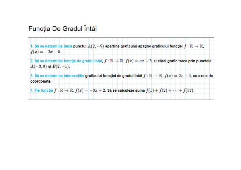 Functii de Gradul 1 | PDF