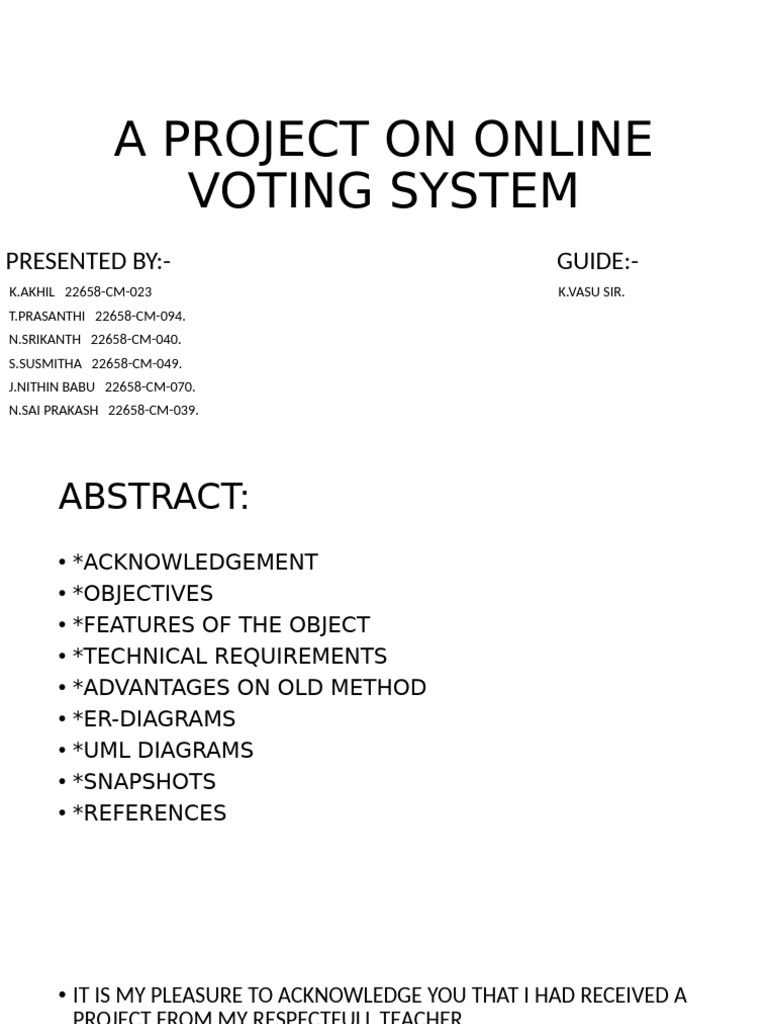 A Project On Online Voting System | PDF