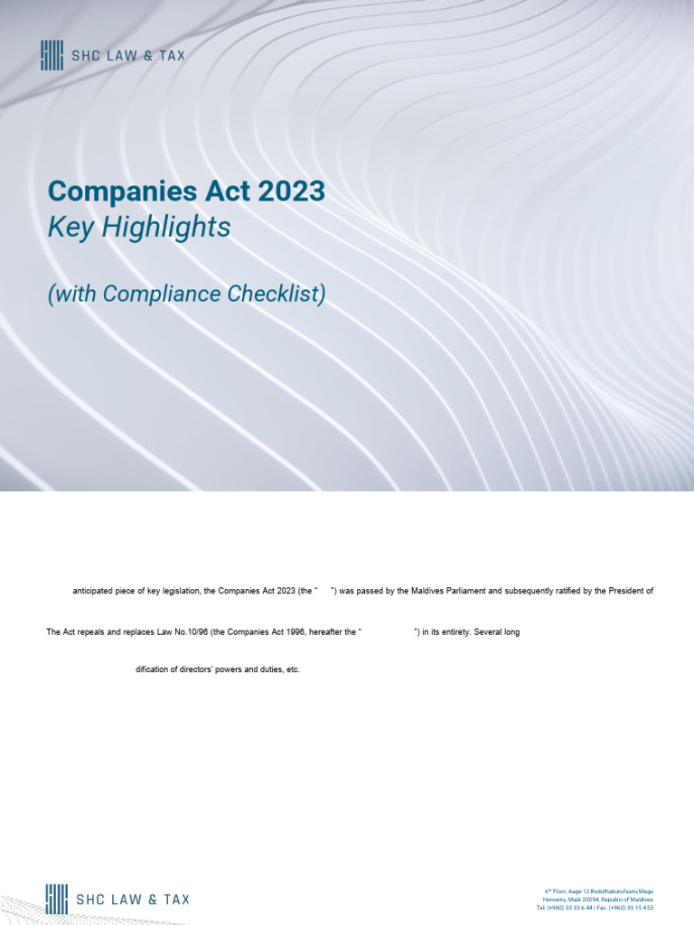SHC Regulatory Bulletin Companies Act 2023 16.1.2024 | PDF | Board Of ...