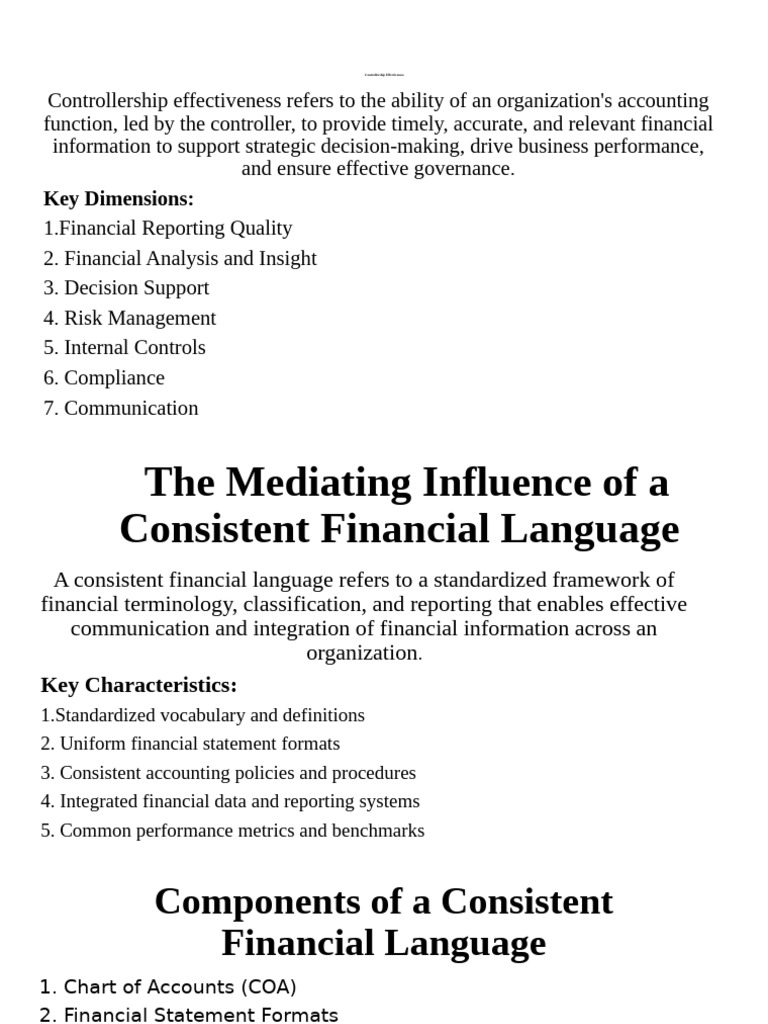 Controllership Effectiveness | PDF