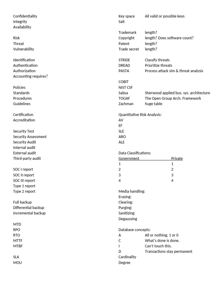 JumboJambo Study Sheet | PDF | Security Engineering | Computer Science