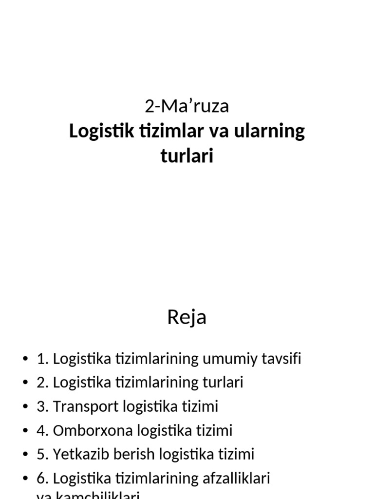 2 Ma'ruza | PDF
