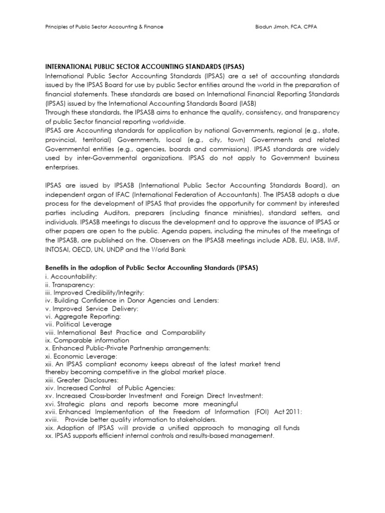 Overview of IPSAS Standards | PDF | Financial Statement | Fair Value