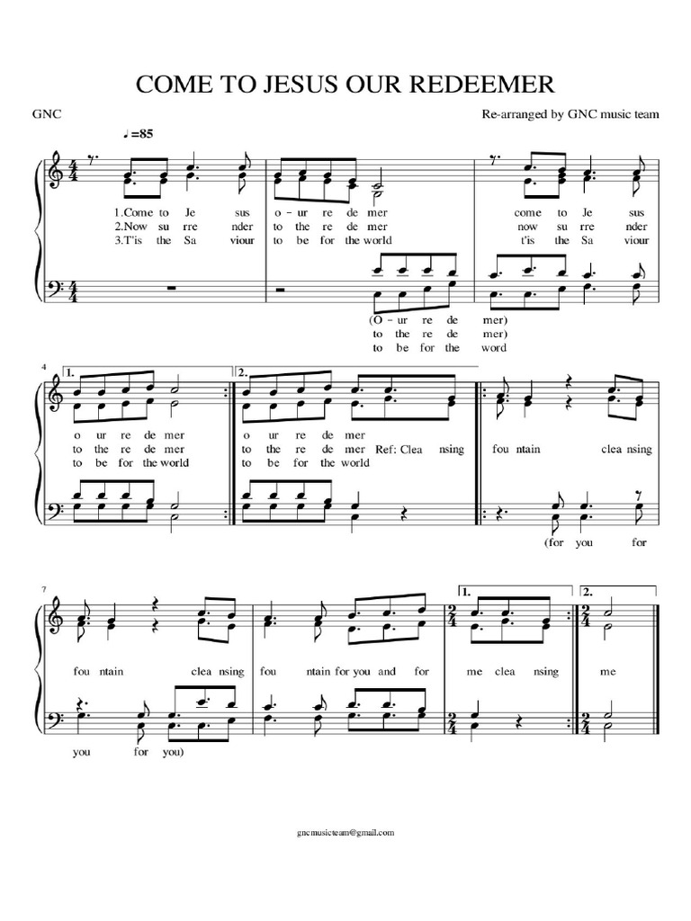 Come To Jesus Our Redeemer | PDF