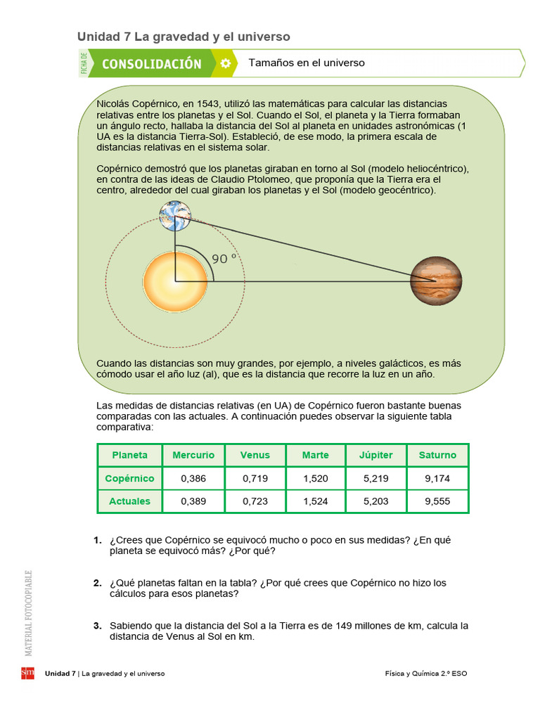 FICHA UD9 - Distancias en El Universo | PDF | Unidad Astronómica | Planetas