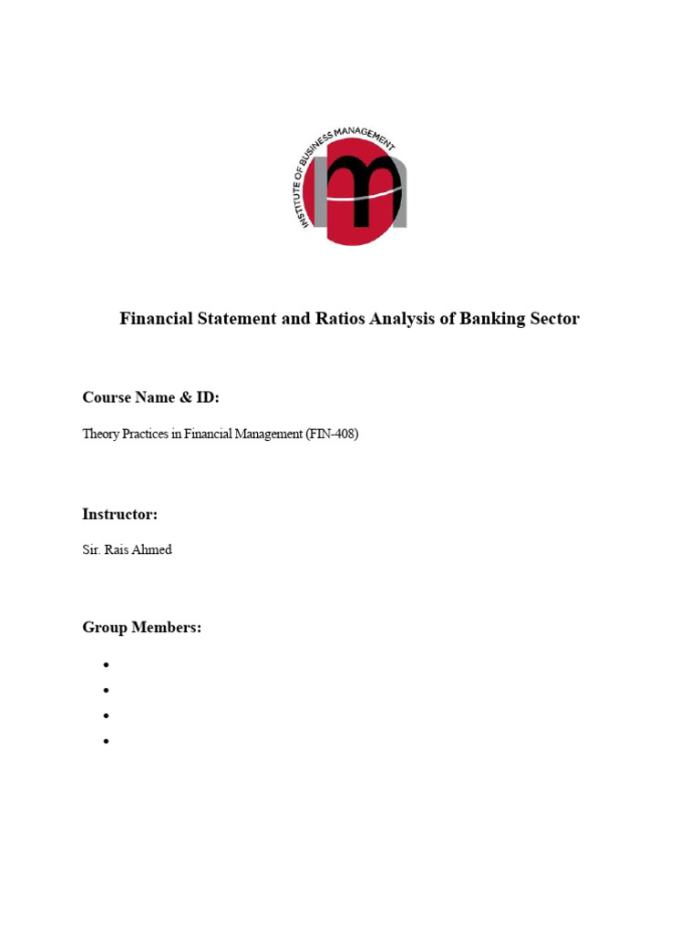 Financial Statement and Ratios Analysis of Banking Sector | PDF | Banks ...
